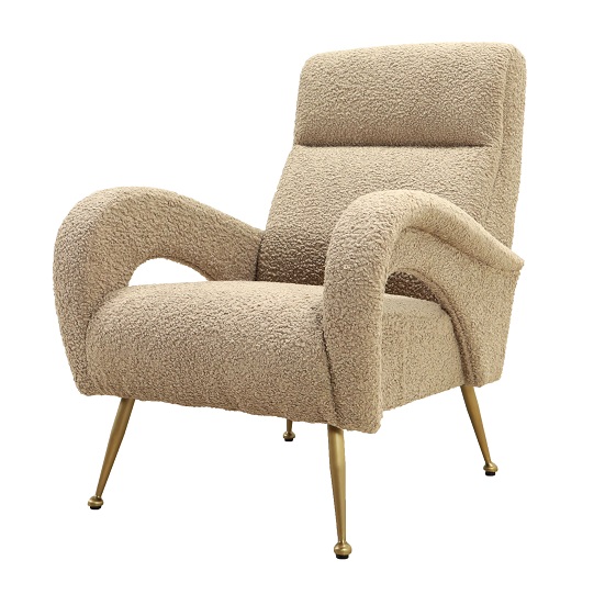 Ripley Upholstered Arm Chair, Shaggy Mocha - Home Source Furniture