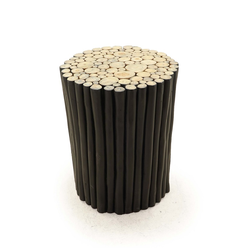 Teak Branch Accent Table RIS 821, Matte Black - Home Source Furniture