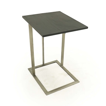 Kelby Pull-Up Side Table, Matte Black With Pewter - Home Source Furniture