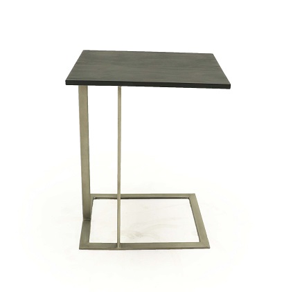 Kelby Pull-Up Side Table, Matte Black With Pewter - Home Source Furniture