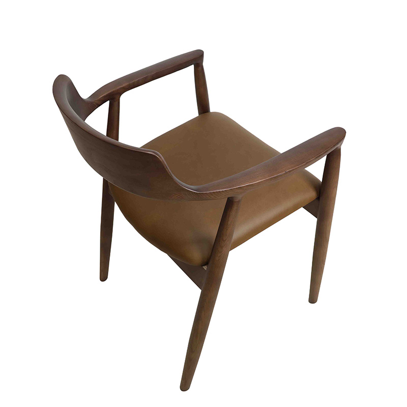 Bergen Leather Arm Chair, Brown Oak - Home Source Furniture