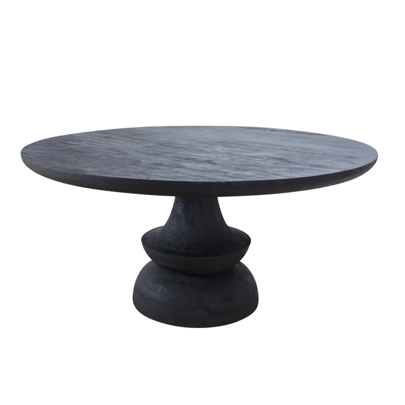 Berkeley 60″ Dining Table, Hand-Finished Black - Home Source Furniture