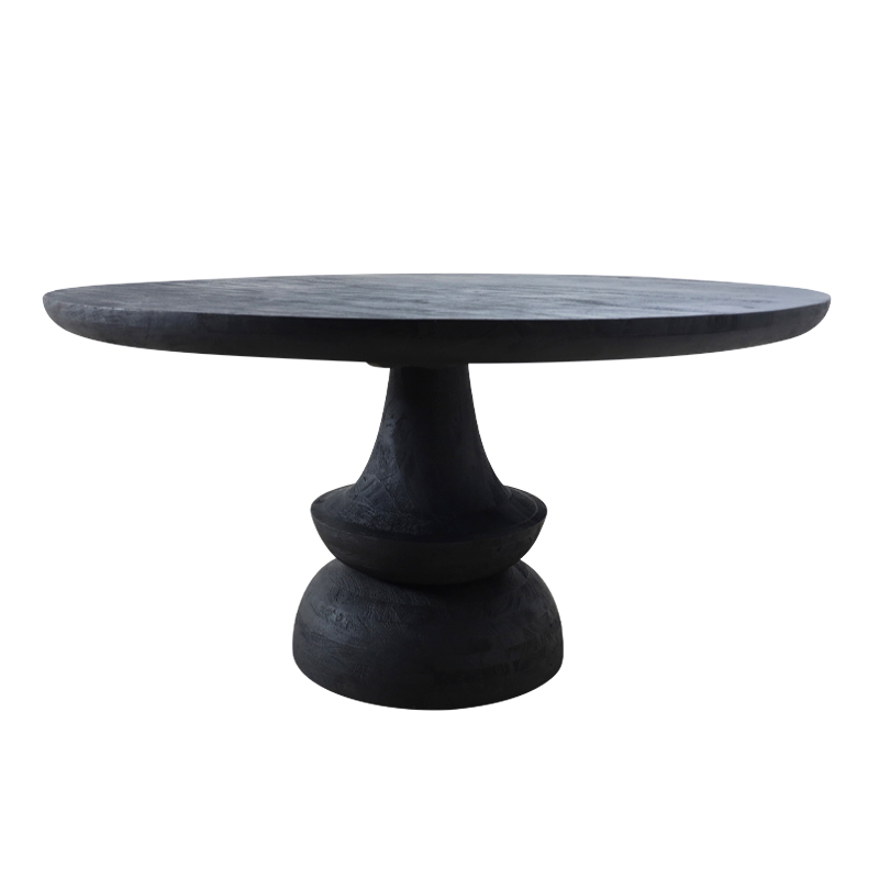 Berkeley 60″ Dining Table, Hand-Finished Black - Home Source Furniture