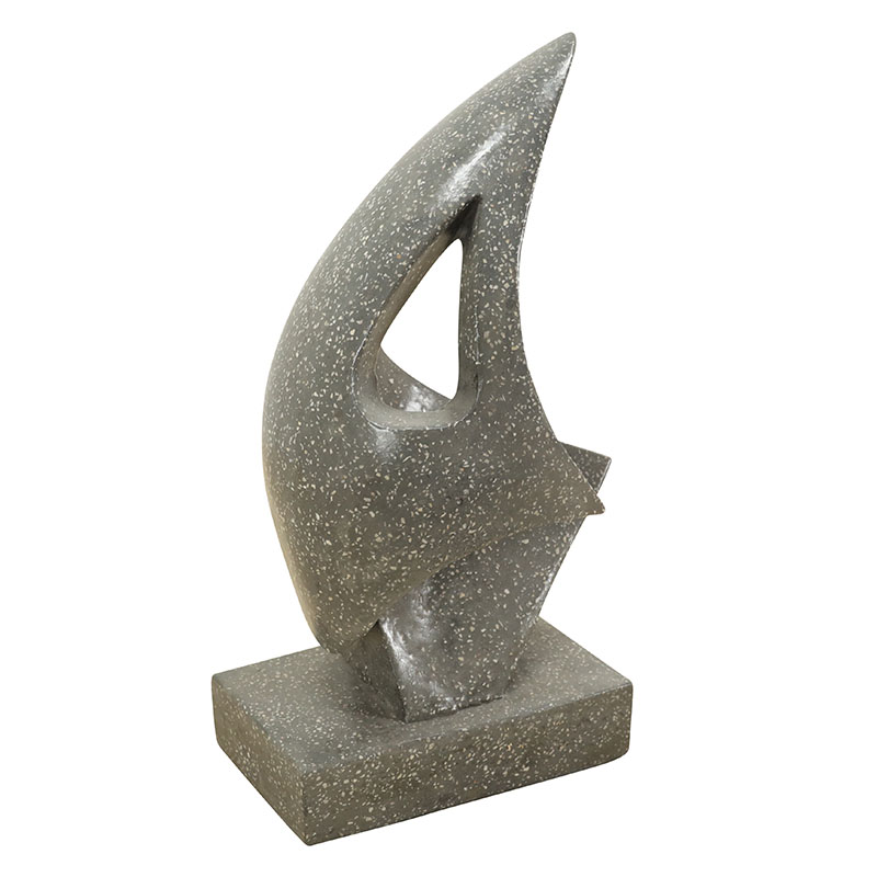 Abstract Sculpture 25″ Tall Grey Terrazzo, RIS 859 - Home Source Furniture